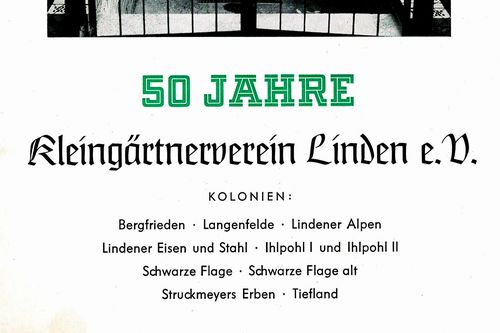 Festschrift: 50 Jahre Kleingärtnerverein Linden e.V., 1919-1969